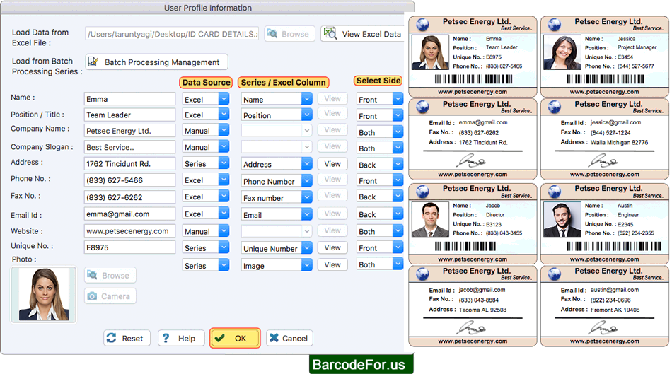 Screenshots of Mac ID Card Design Software to design ID cards ...