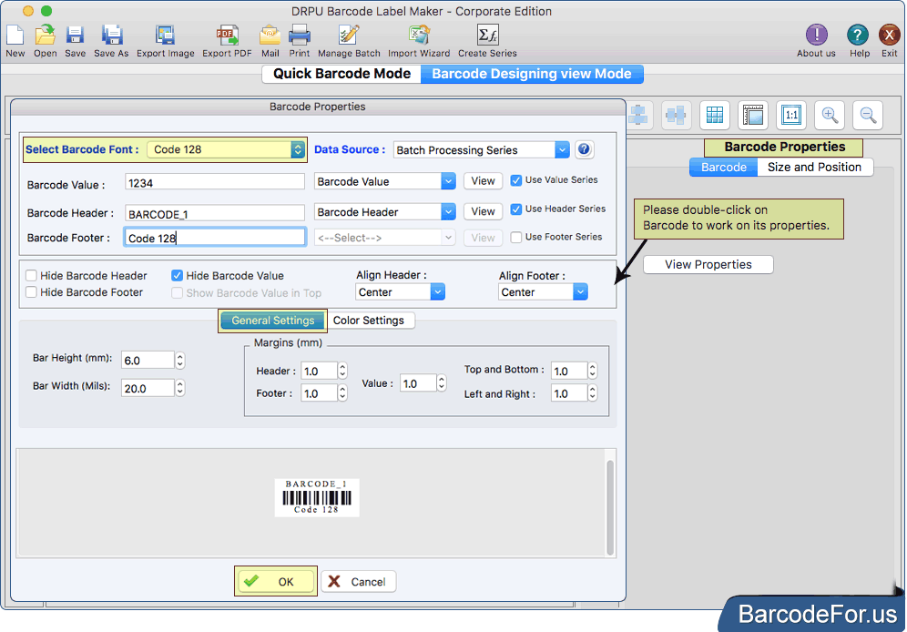 Screenshots of Mac Barcode Maker (Corporate Edition) - BarcodeFor.us