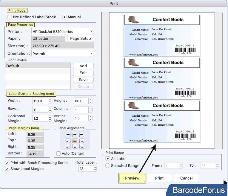 Screenshots of Mac Barcode Maker (Corporate Edition) - BarcodeFor.us