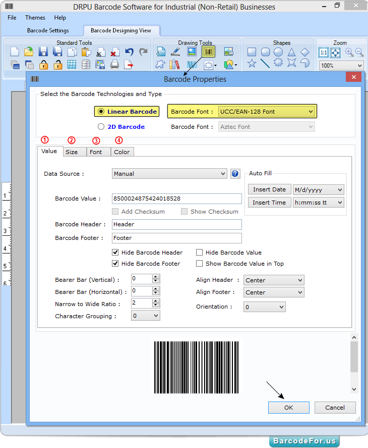 Screenshots of Barcode Generator for Manufacturing Industry - BarcodeFor.us