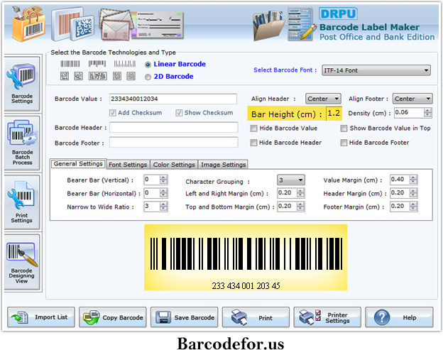 Screenshots of Barcode Generator for Post Office to learn how to make ...