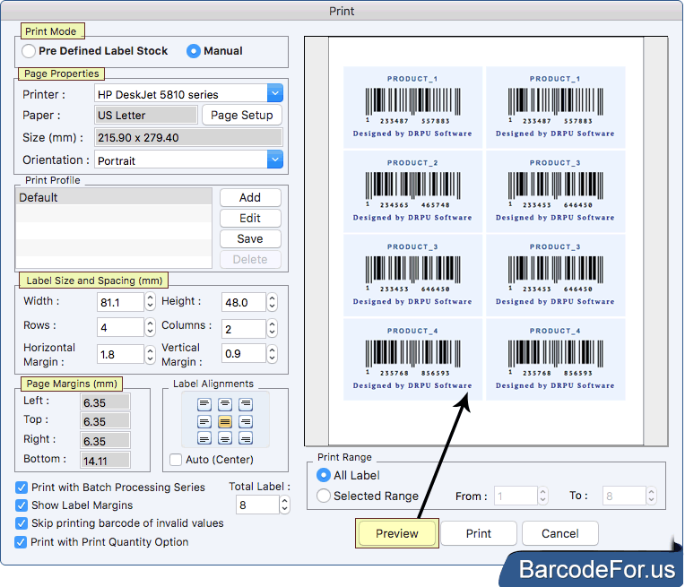 Watch screenshots of barcode generator for Mac - BarcodeFor.us