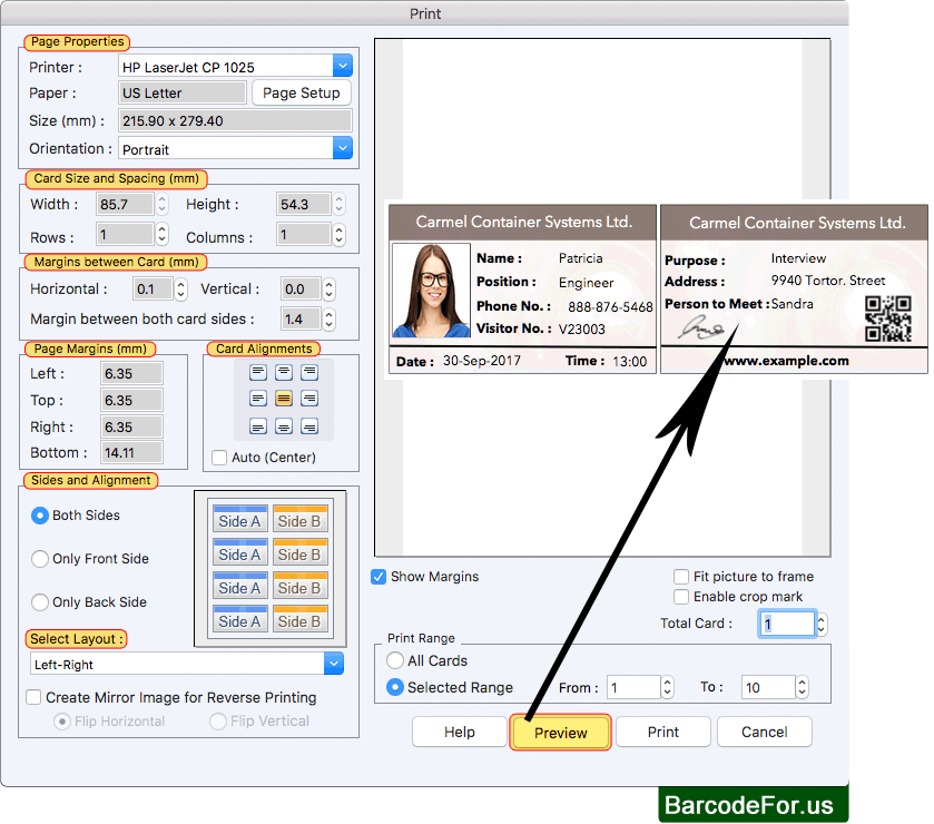 Mac Gate Pass ID Cards Maker Software Screenshots to design visitor ID ...